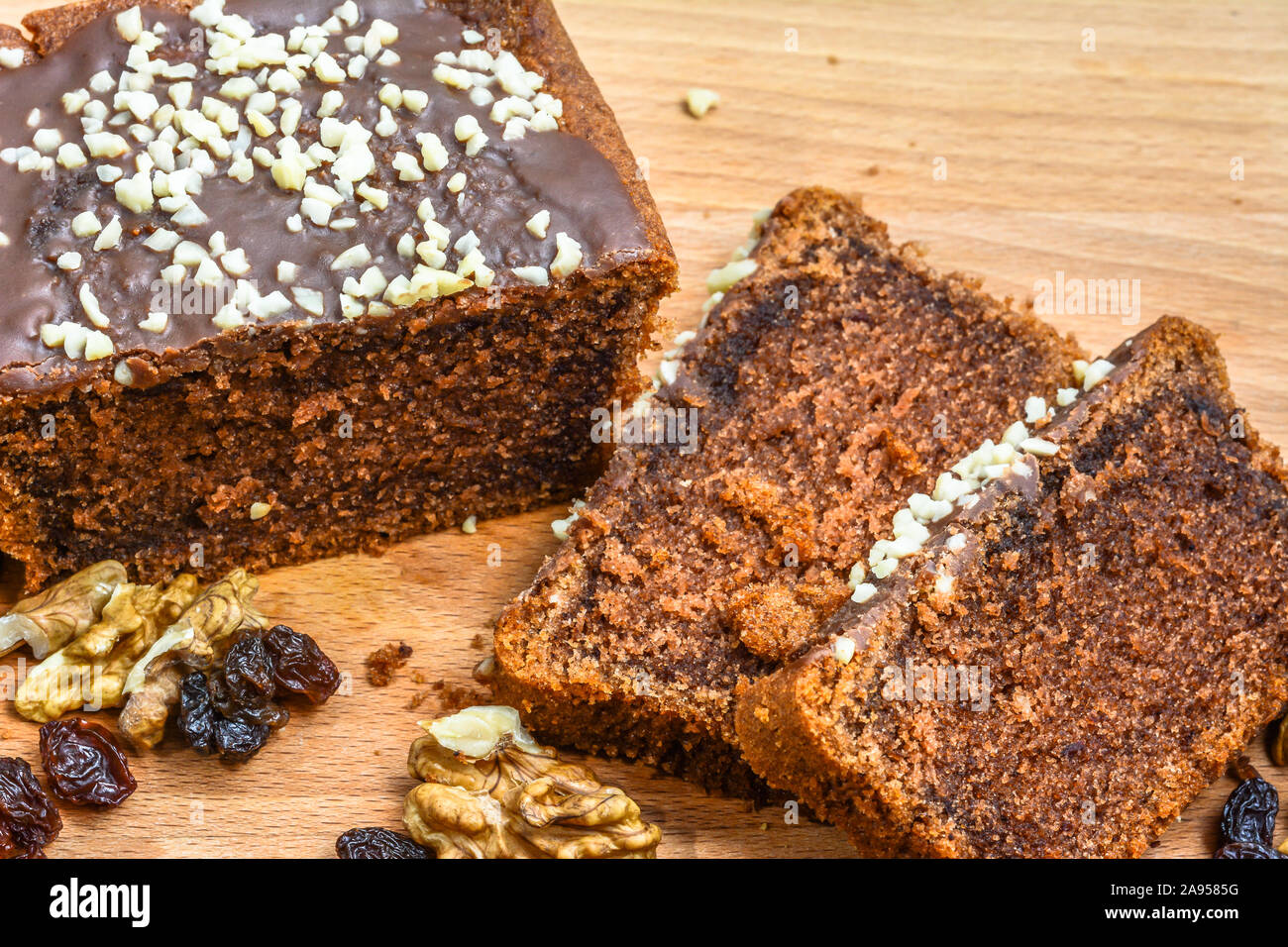 Chocolate cake with delicacies Stock Photo - Alamy