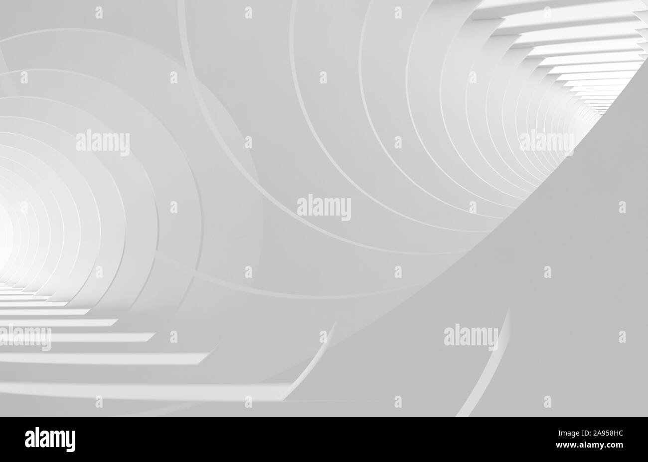 Abstract white tunnels. Background pattern with double exposure effect ...