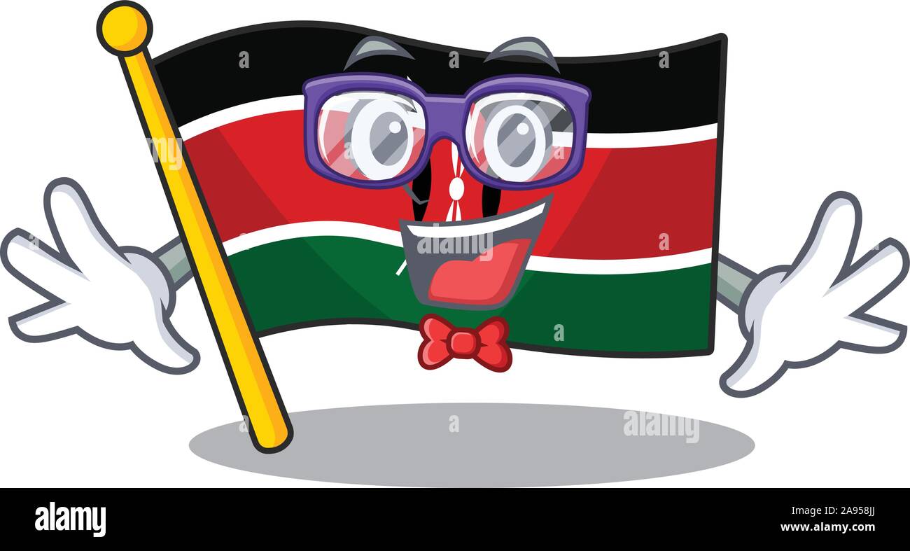 Flag kenya isolated geek mascot on cartoon Stock Vector Image & Art - Alamy