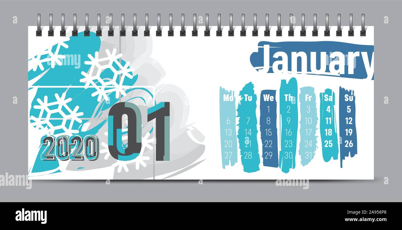 2020 calendar design, typography, illustration Stock Vector Image & Art ...