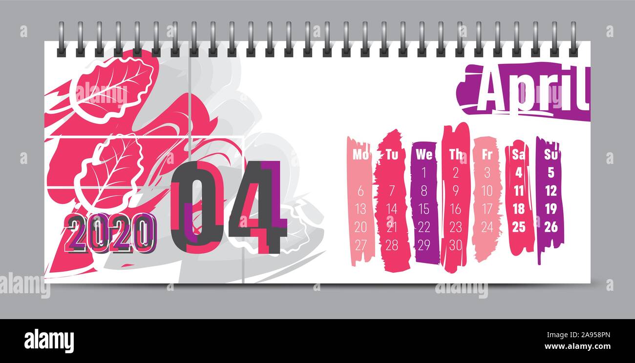 2020 calendar design, typography, illustration Stock Vector Image & Art ...