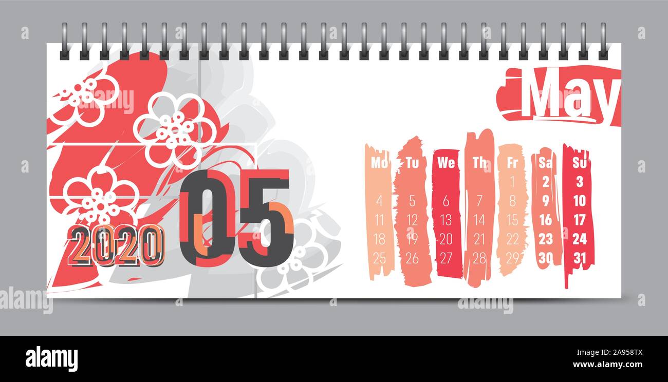 2020 calendar design, typography, illustration Stock Vector Image & Art ...