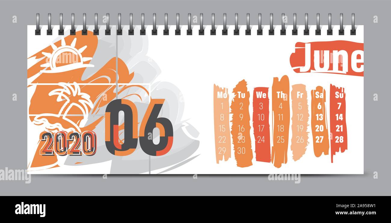 2020 calendar design, typography, illustration Stock Vector Image & Art ...