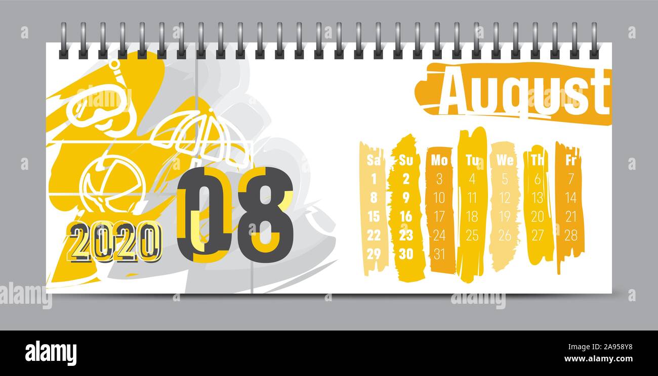 2020 calendar design, typography, illustration Stock Vector Image & Art ...