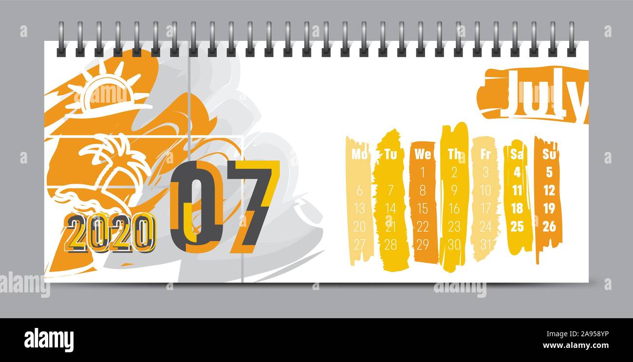 2020 calendar design, typography, illustration Stock Vector Image & Art ...