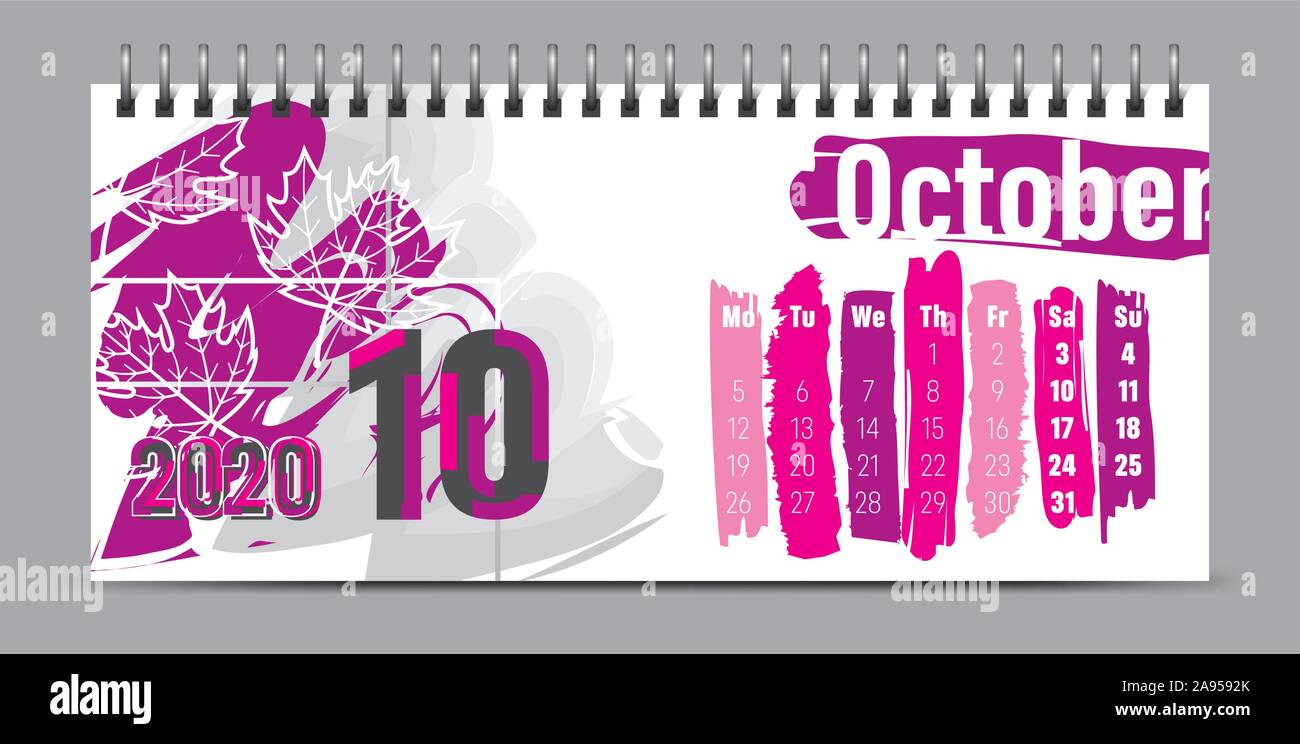 2020 calendar design, typography, illustration Stock Vector Image & Art ...