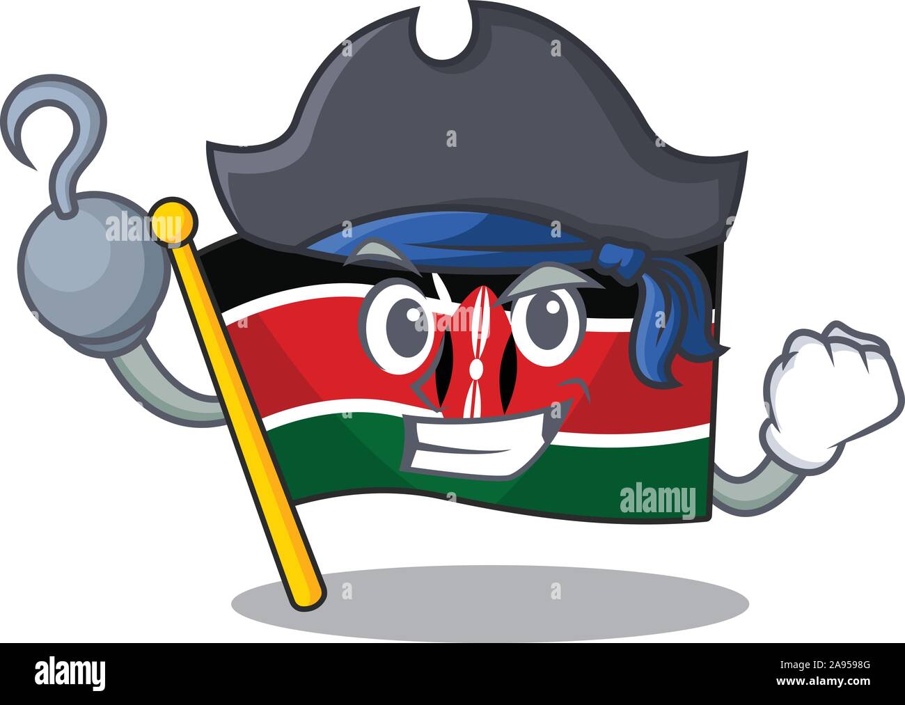 Flag kenya pirate cartoon with character happy Stock Vector Image & Art ...