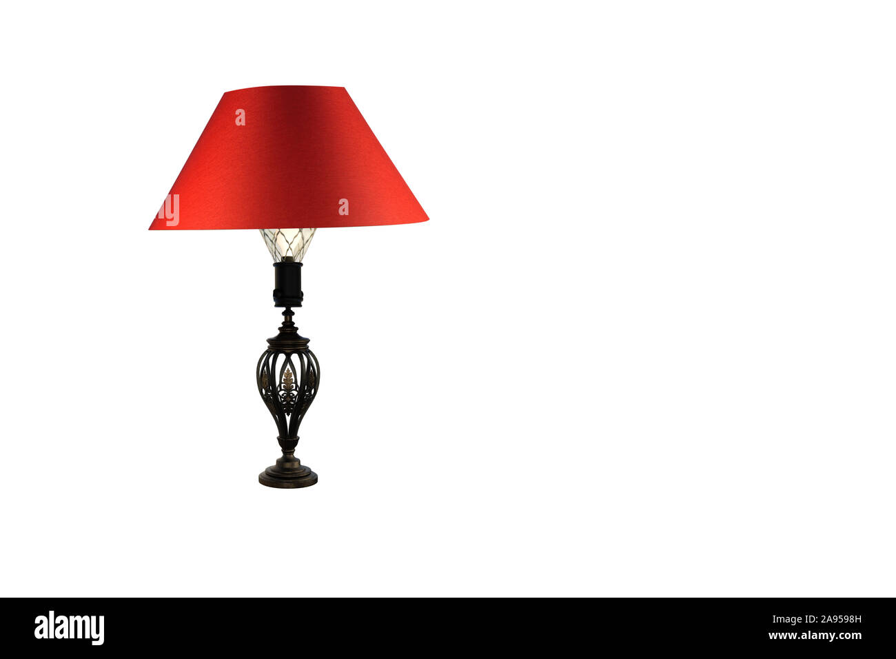 red desk light, white background Stock Photo - Alamy