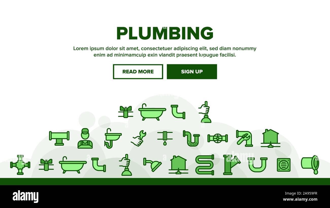 Plumbing Landing Header Vector Stock Vector Image & Art - Alamy