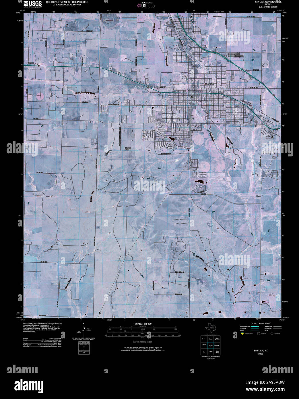 Snyder texas map hi-res stock photography and images - Alamy