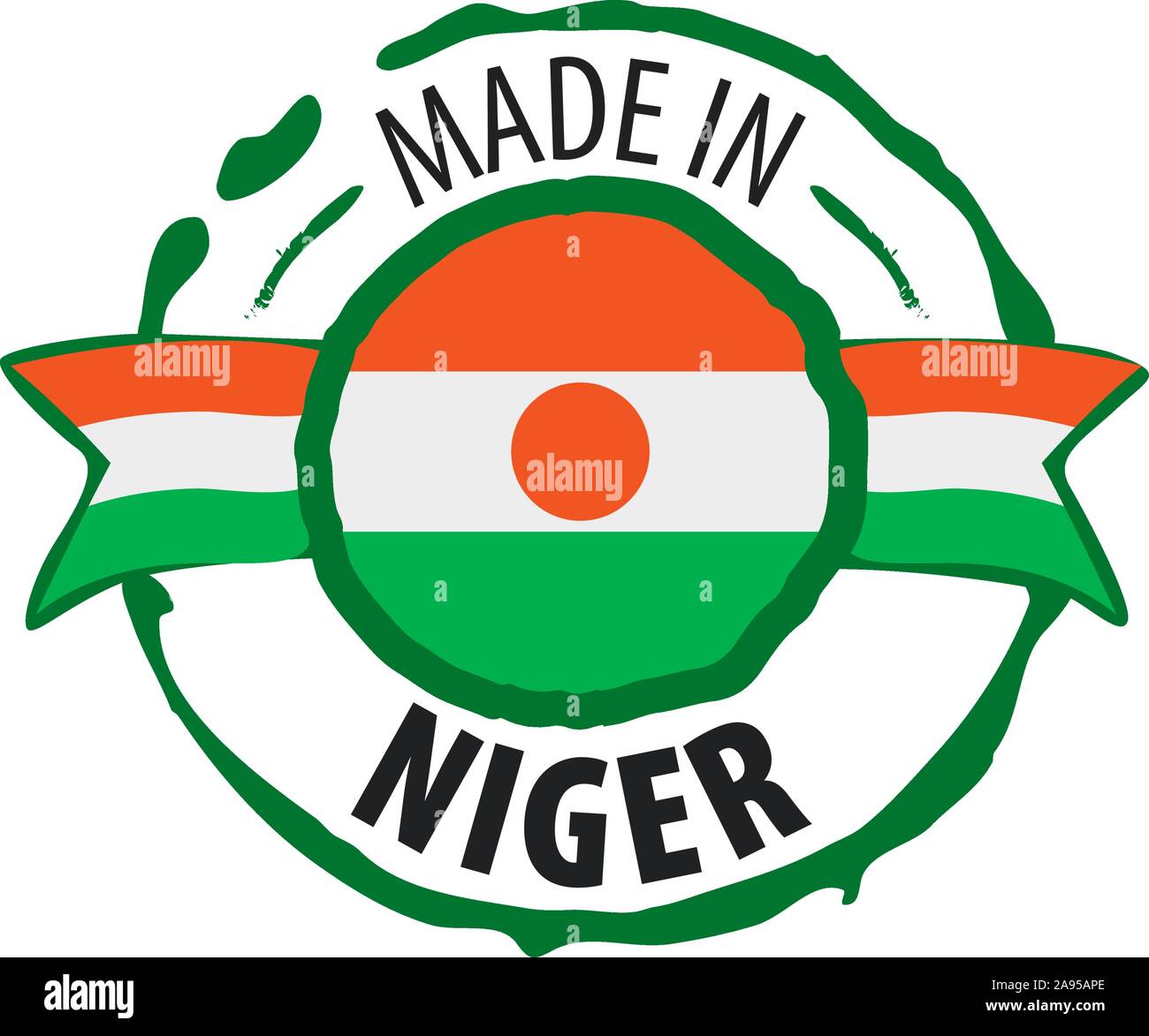 Niger flag, vector illustration on a white background Stock Vector ...