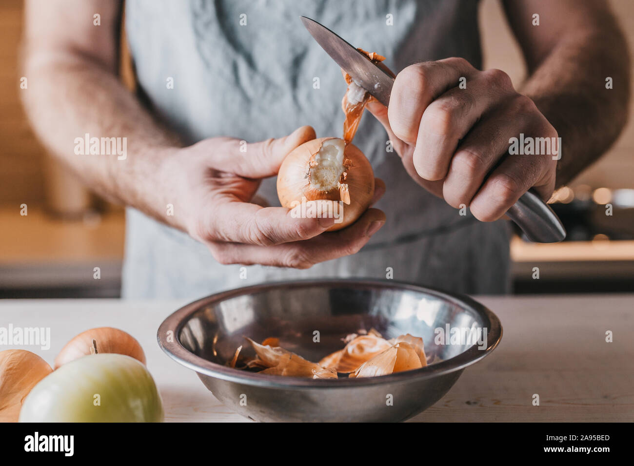 The process of cleaning the onion peel layer by layer - tears from ...