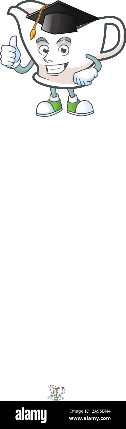 Cartoon gravy boat in the mascot graduation hat Stock Vector Image ...