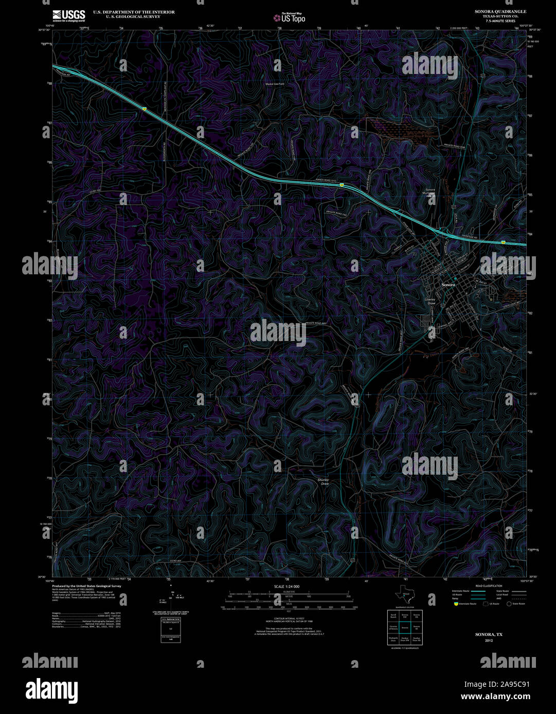 Map of sonora texas hi-res stock photography and images - Alamy