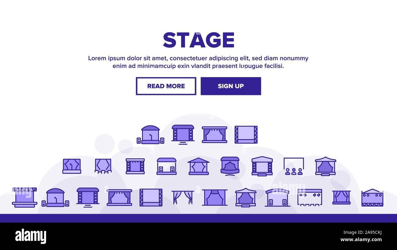 Stage Construction Landing Header Vector Stock Vector Image & Art - Alamy