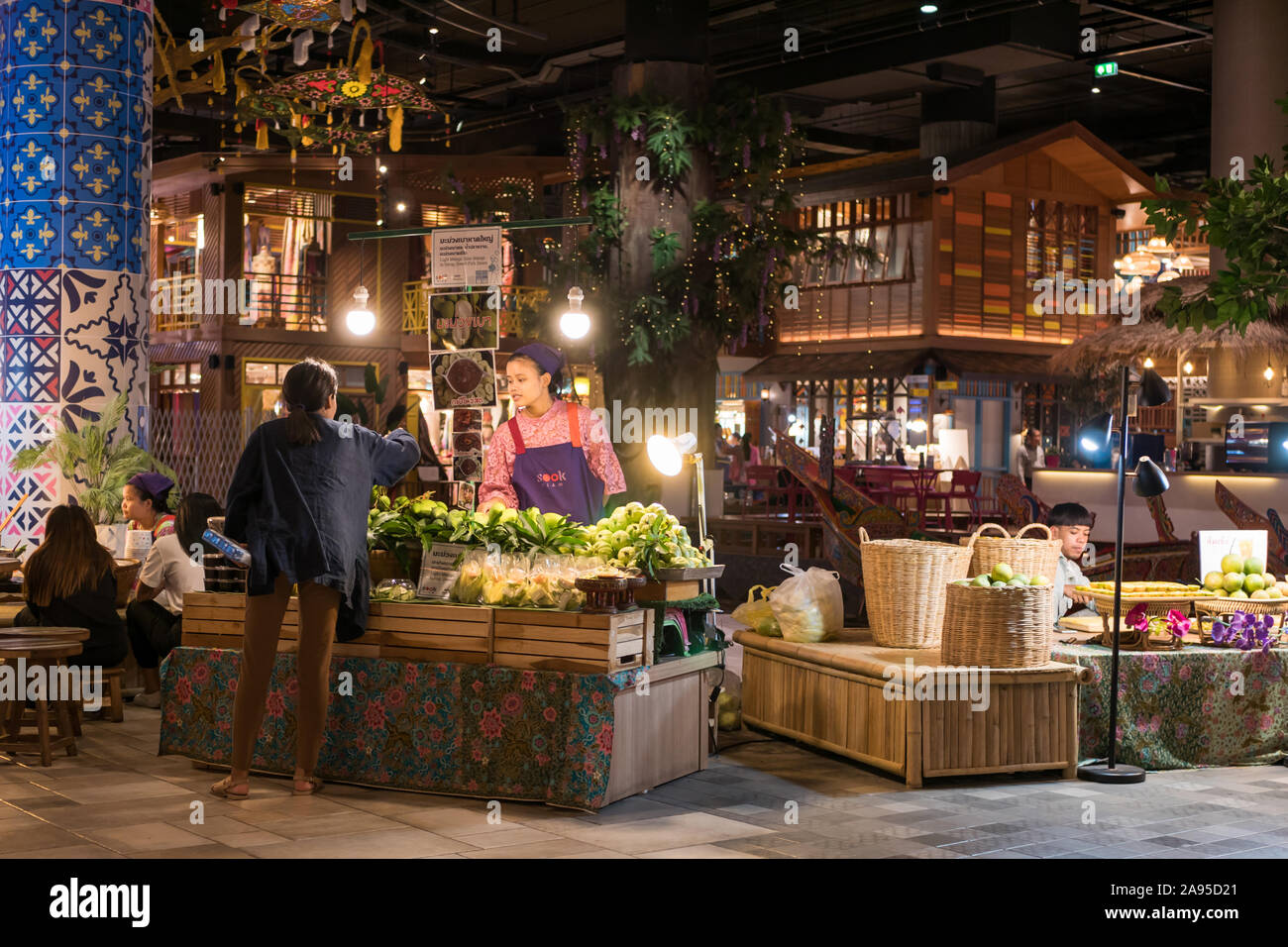 Iconsiam ,Thailand -Oct 30,2019: Ground floor floating market in ...