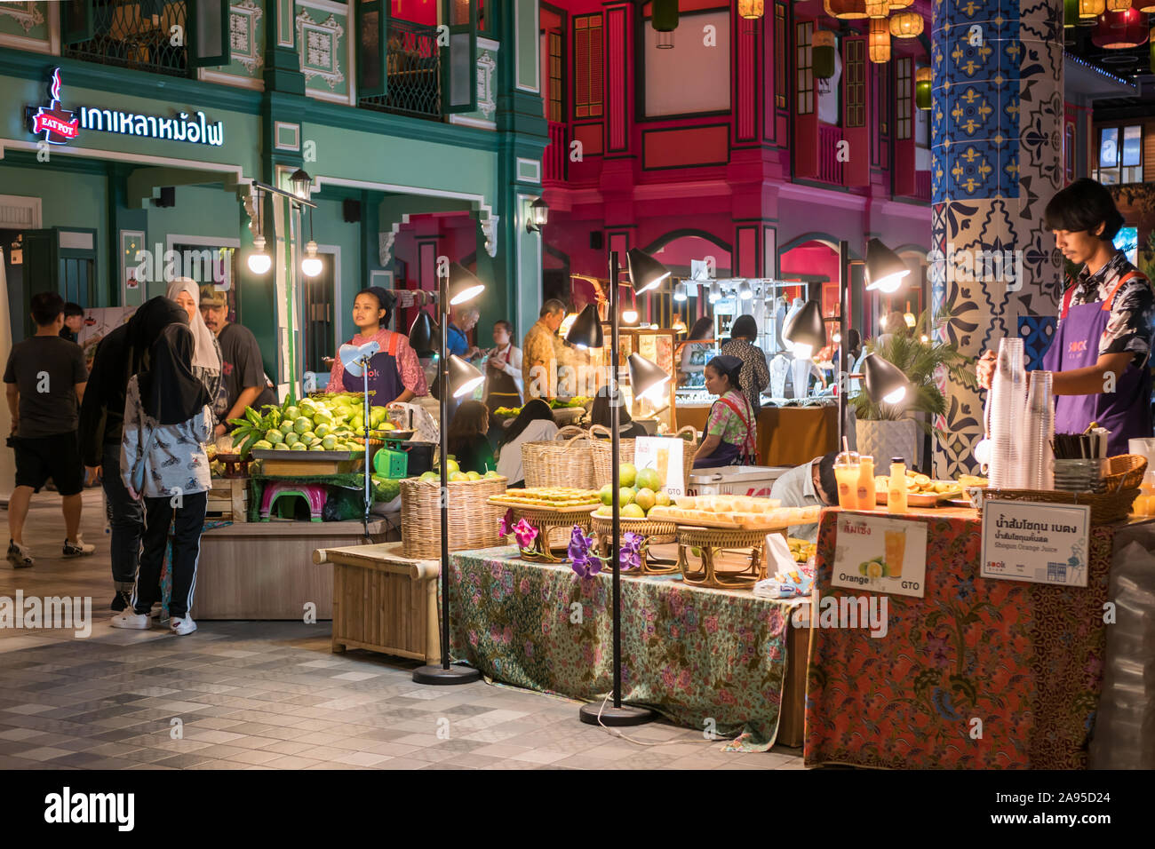 Iconsiam ,Thailand -Oct 30,2019: Ground floor floating market in ...