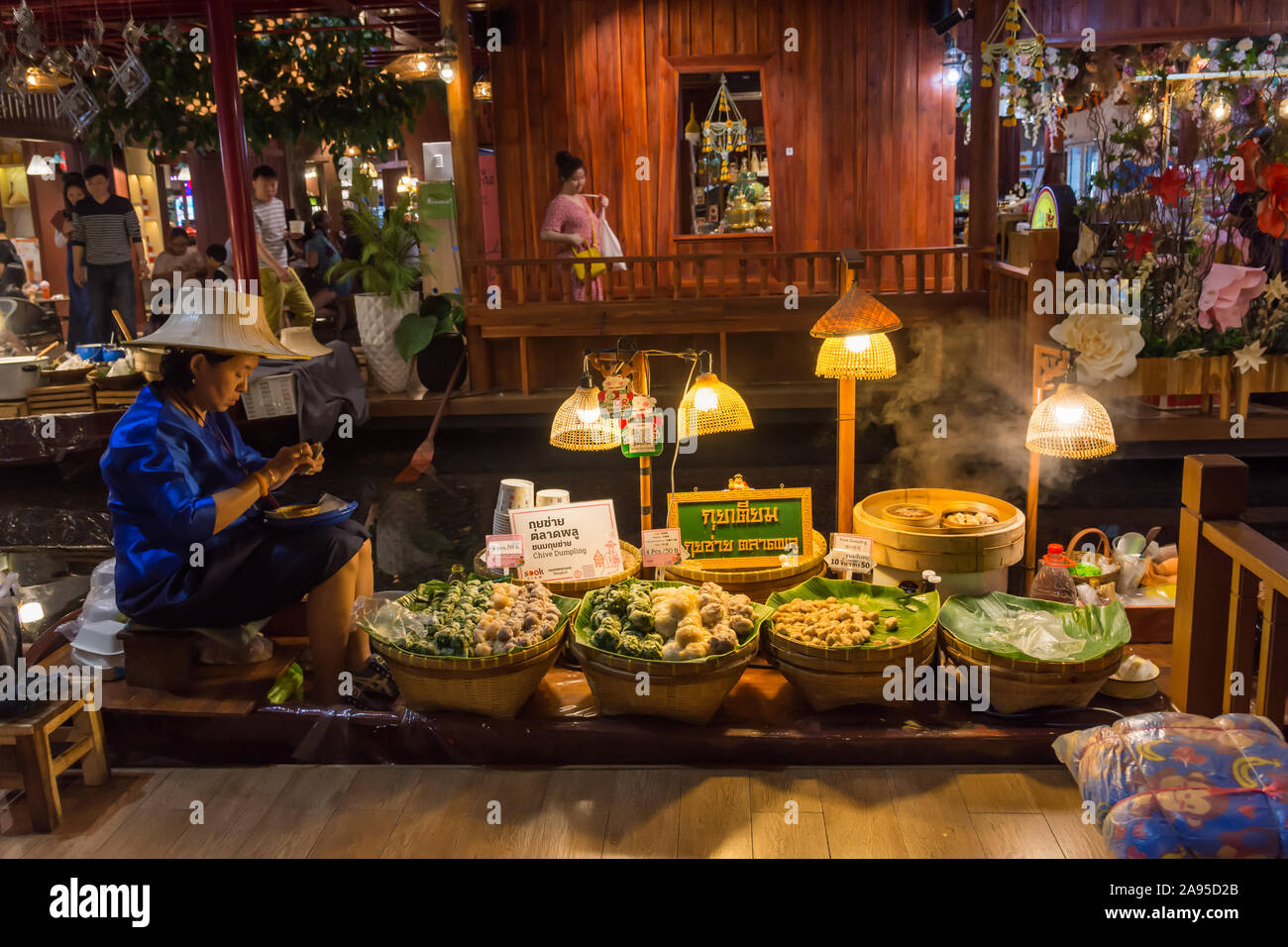 Iconsiam ,Thailand -Oct 30,2019: Ground floor floating market in ...