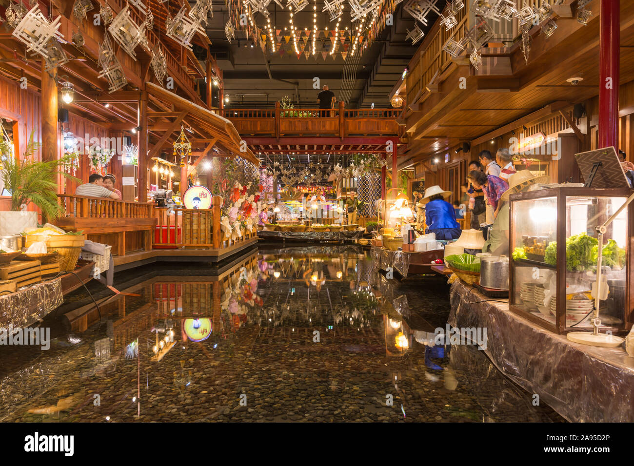 Iconsiam ,Thailand -Oct 30,2019: Ground floor floating market in ...