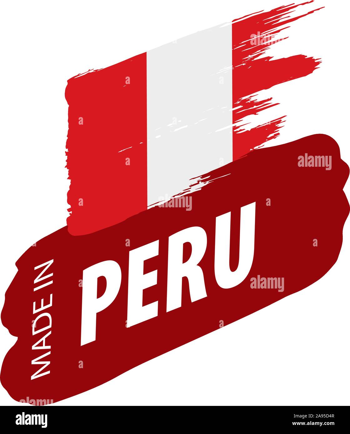 Peru flag, vector illustration on a white background Stock Vector Image ...