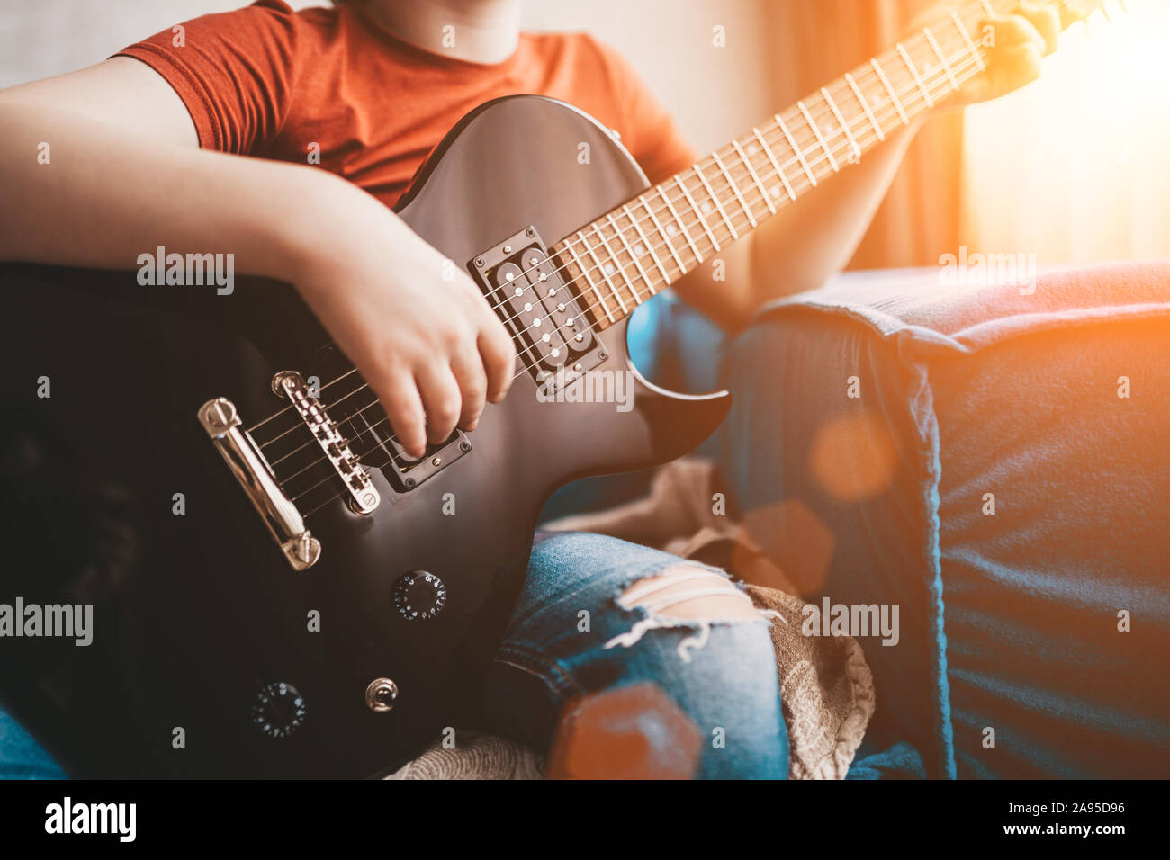 Punk rock guitarist playing electric hi-res stock photography and ...