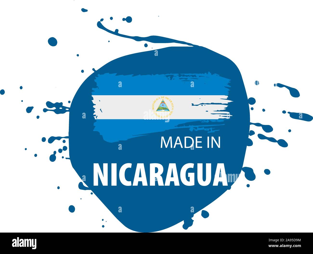 Nicaragua flag, vector illustration on a white background Stock Vector ...