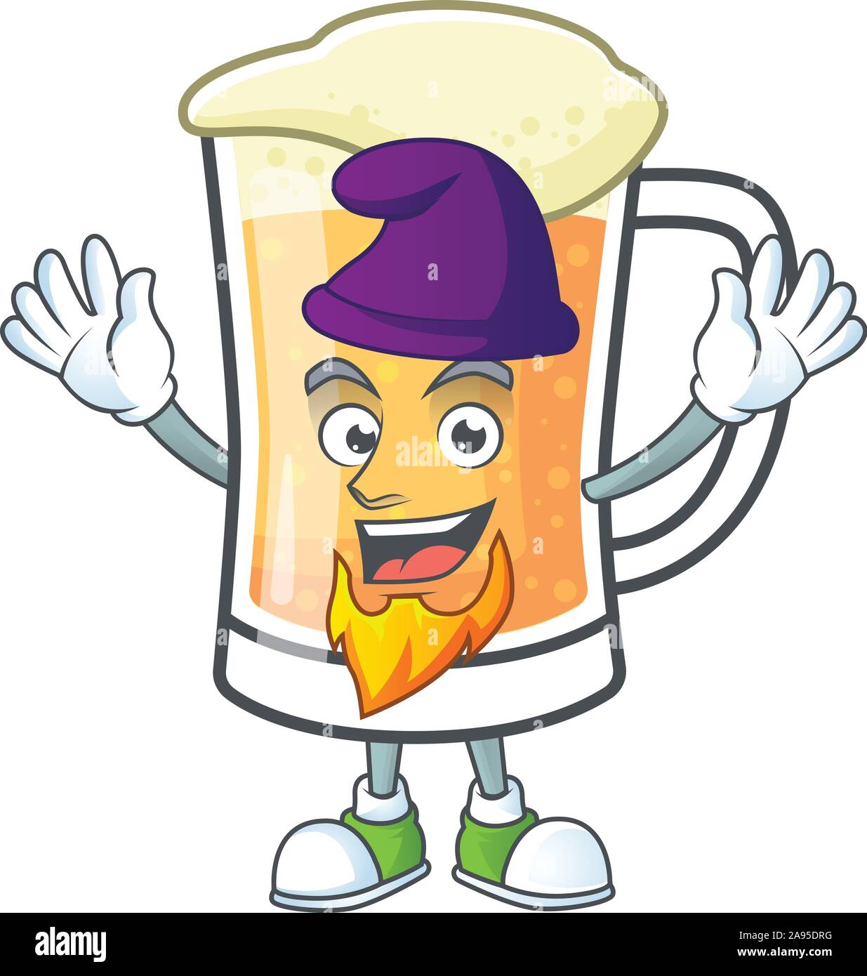 Cute mug of beer with elf mascot Stock Vector Image & Art - Alamy