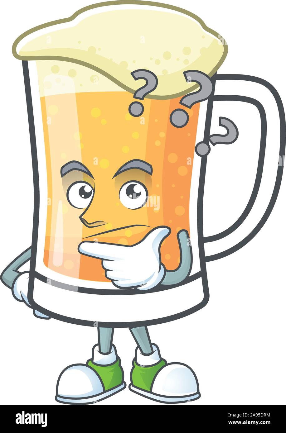 Mug of beer alcohol in thinking cartoon Stock Vector Image & Art - Alamy