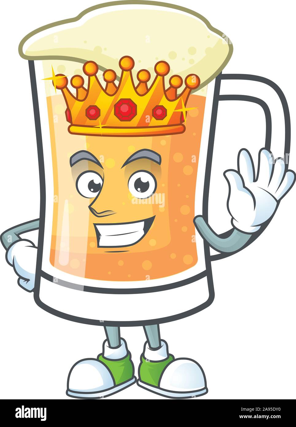 Cartoon a mug of beer king mascot Stock Vector Image & Art - Alamy
