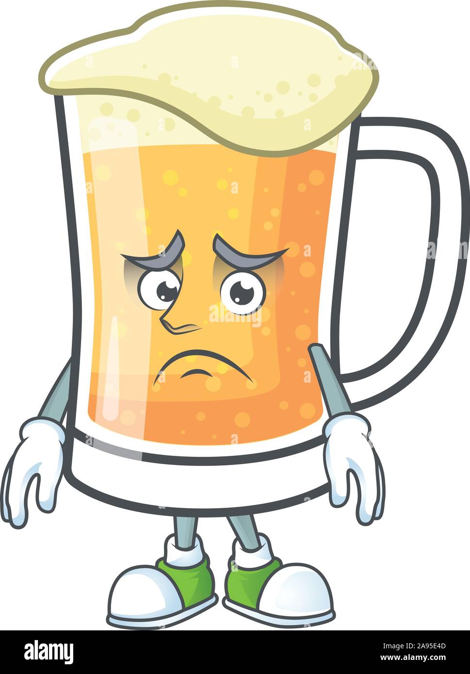 Mug of beer alcohol in afraid cartoon Stock Vector Image & Art - Alamy