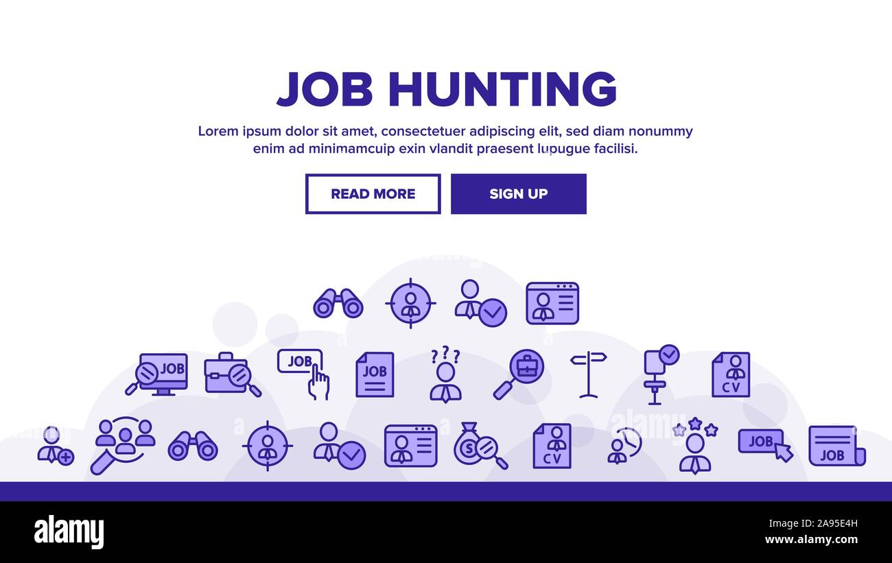 Job Hunting Landing Header Vector Stock Vector Image & Art - Alamy