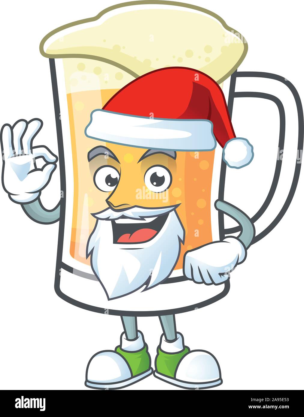 Cartoon a mug of beer santa claus mascot Stock Vector Image & Art - Alamy