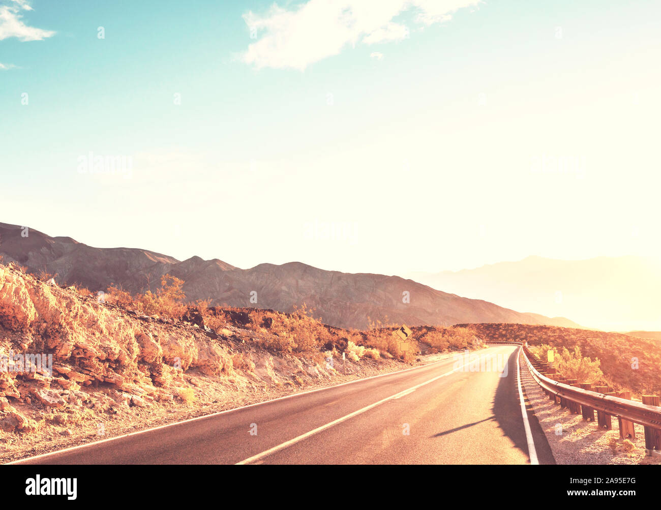 Road in the prairie country. Deserted natural travel background Stock ...