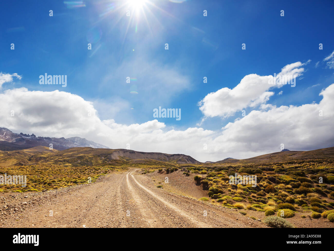 Road in the prairie country. Deserted natural travel background Stock ...