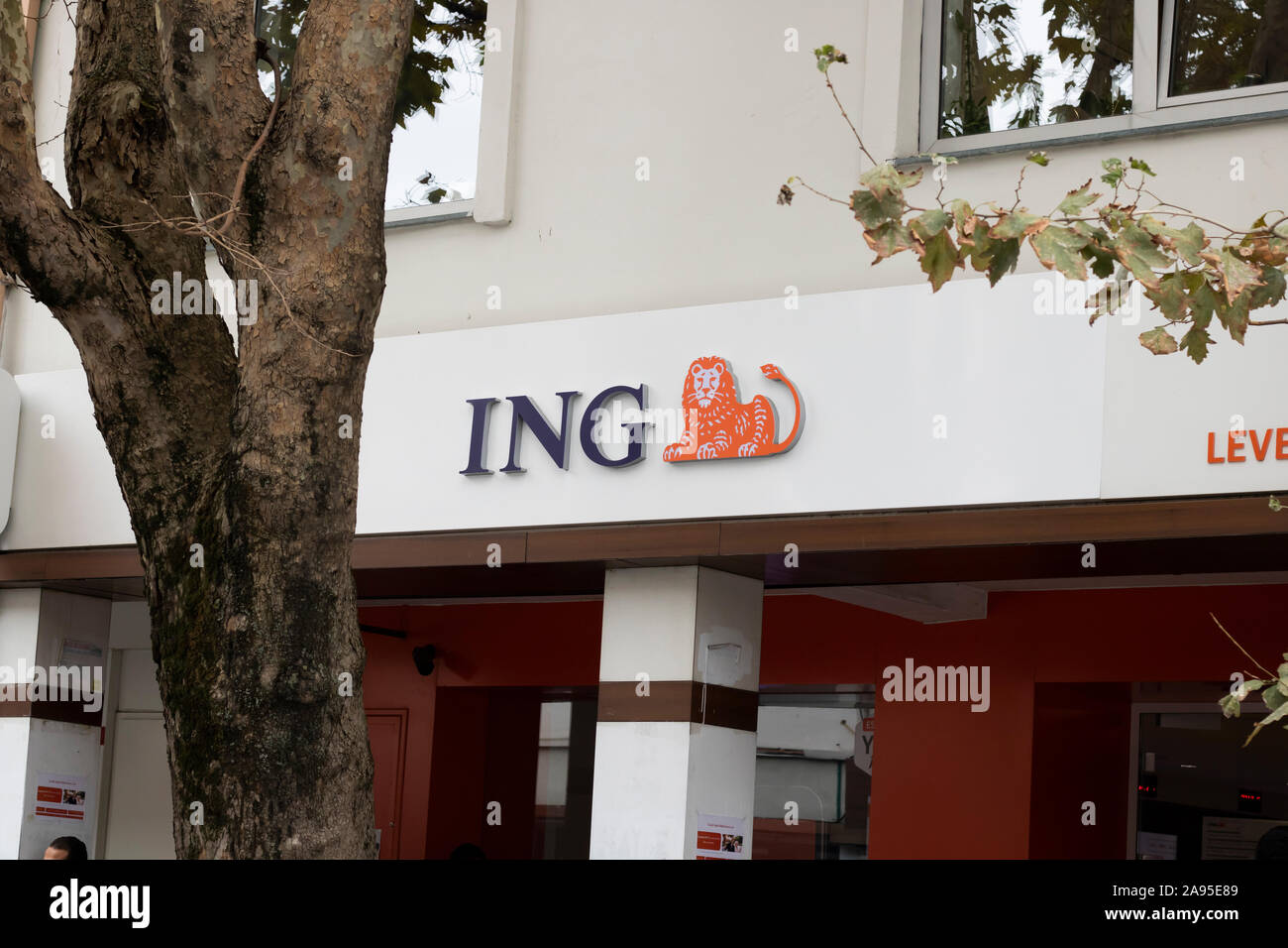 Lion is the symbol of ing bank hi-res stock photography and images - Alamy