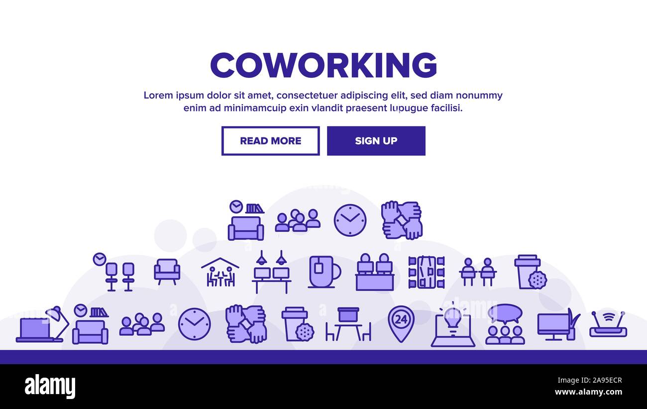 Coworking Landing Header Vector Stock Vector Image & Art - Alamy