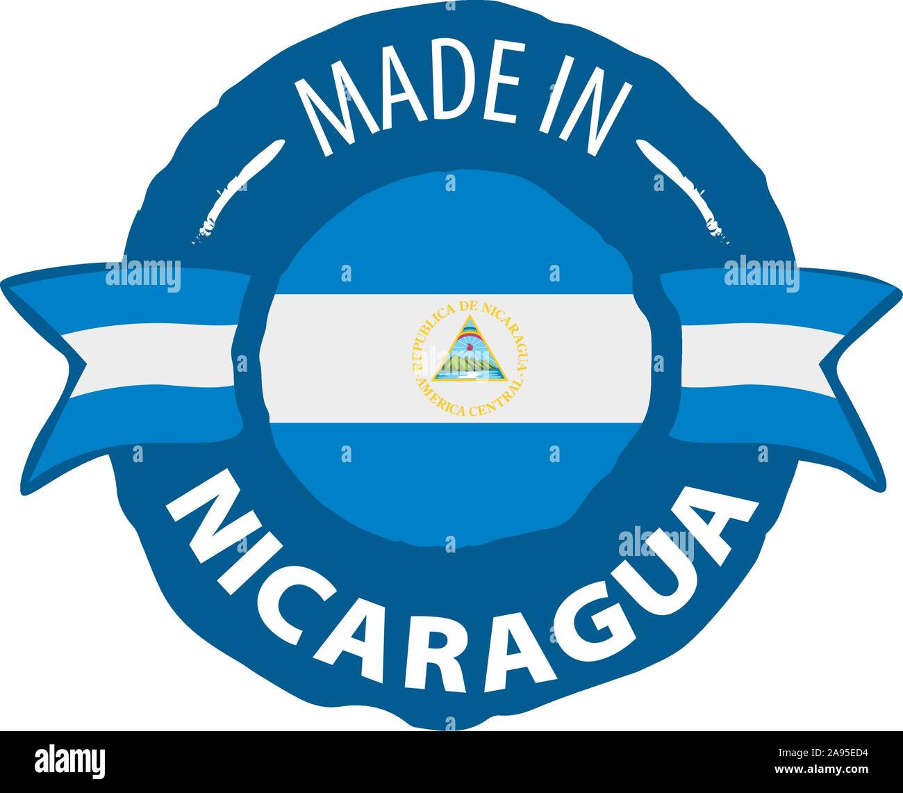 Nicaragua flag, vector illustration on a white background Stock Vector ...