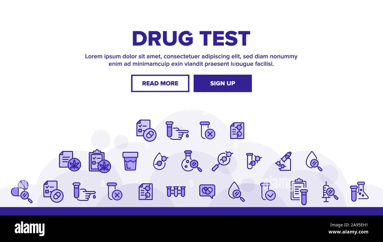 Drug Test Landing Header Vector Stock Vector Image & Art - Alamy