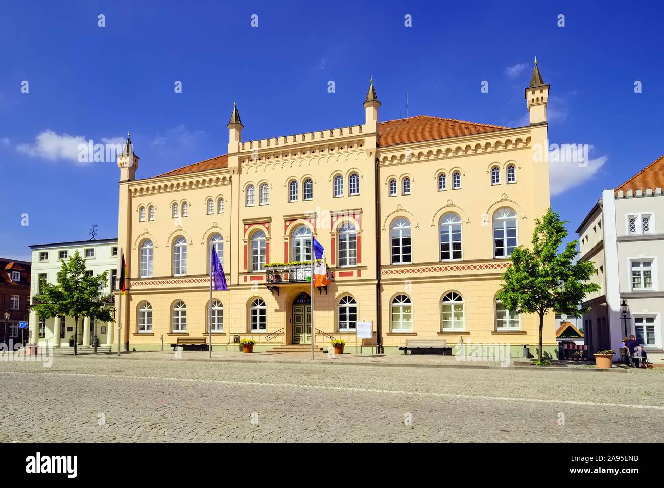 City Hall Sternberg, Mecklenburg-Western Pomerania, Germany Stock Photo ...