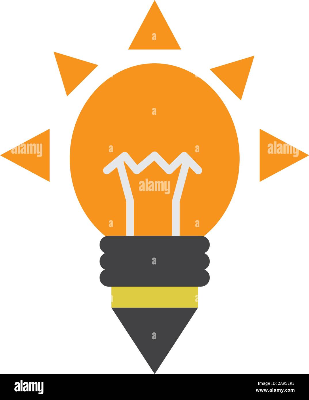 light bulb bright idea icon flat style illustration Stock Vector Image ...