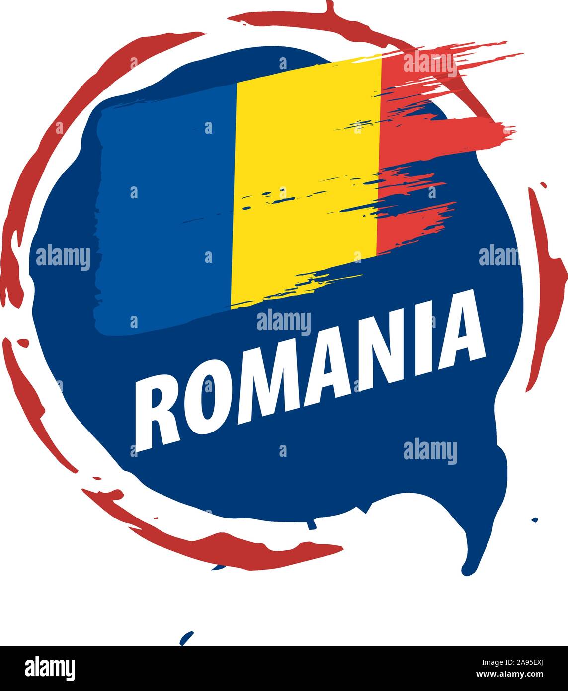 Romania flag, vector illustration on a white background Stock Vector ...