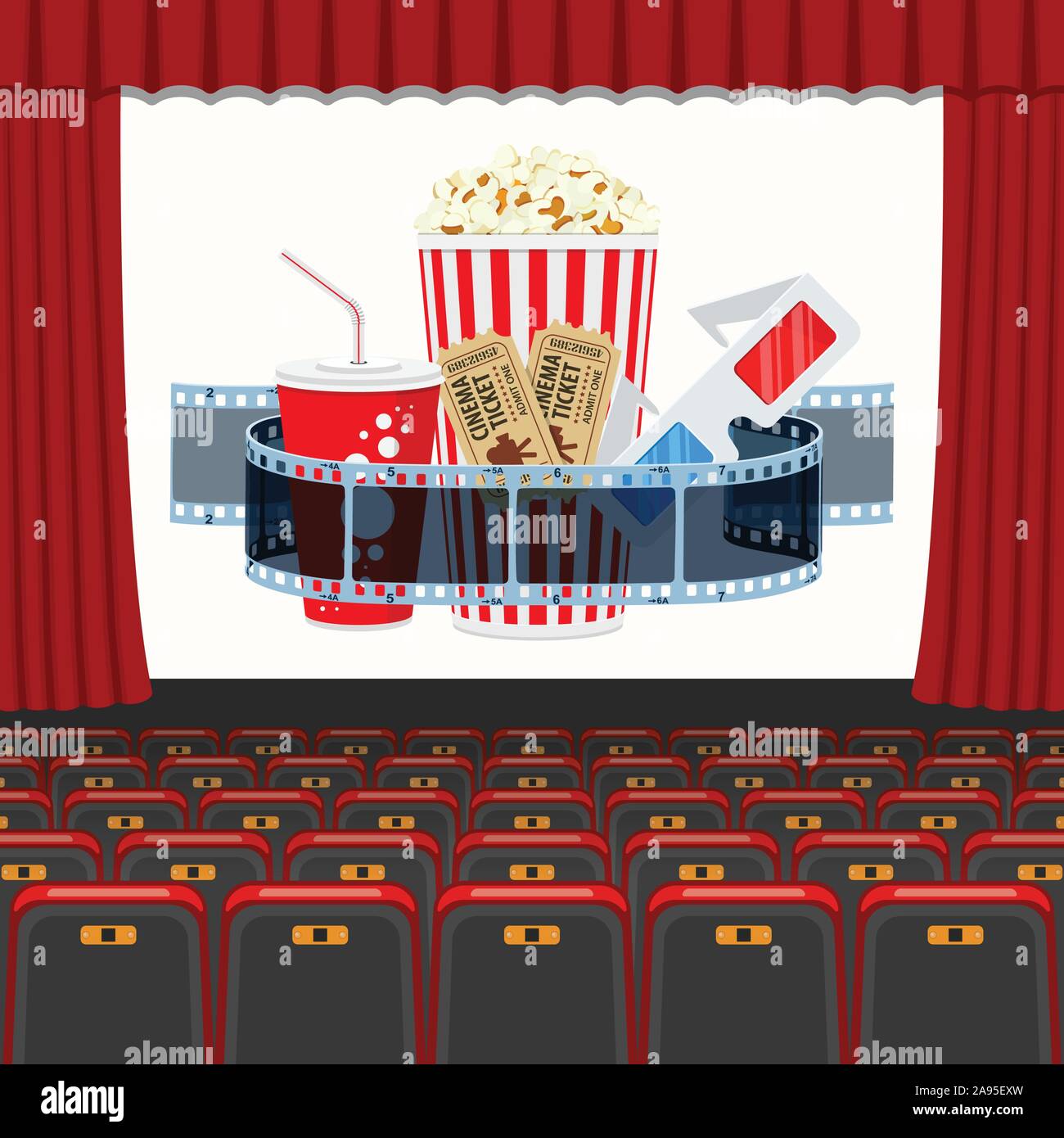 3d popcorn striped bucket Stock Vector Images - Alamy