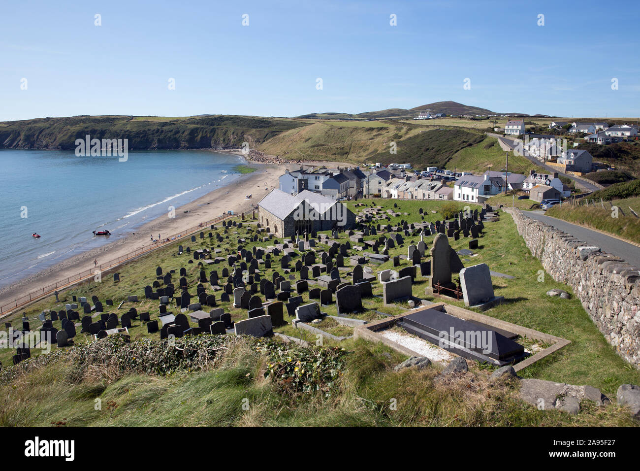 Aberdaron Llyn Peninsula Gwynedd Wales viewed from the west beautiful ...