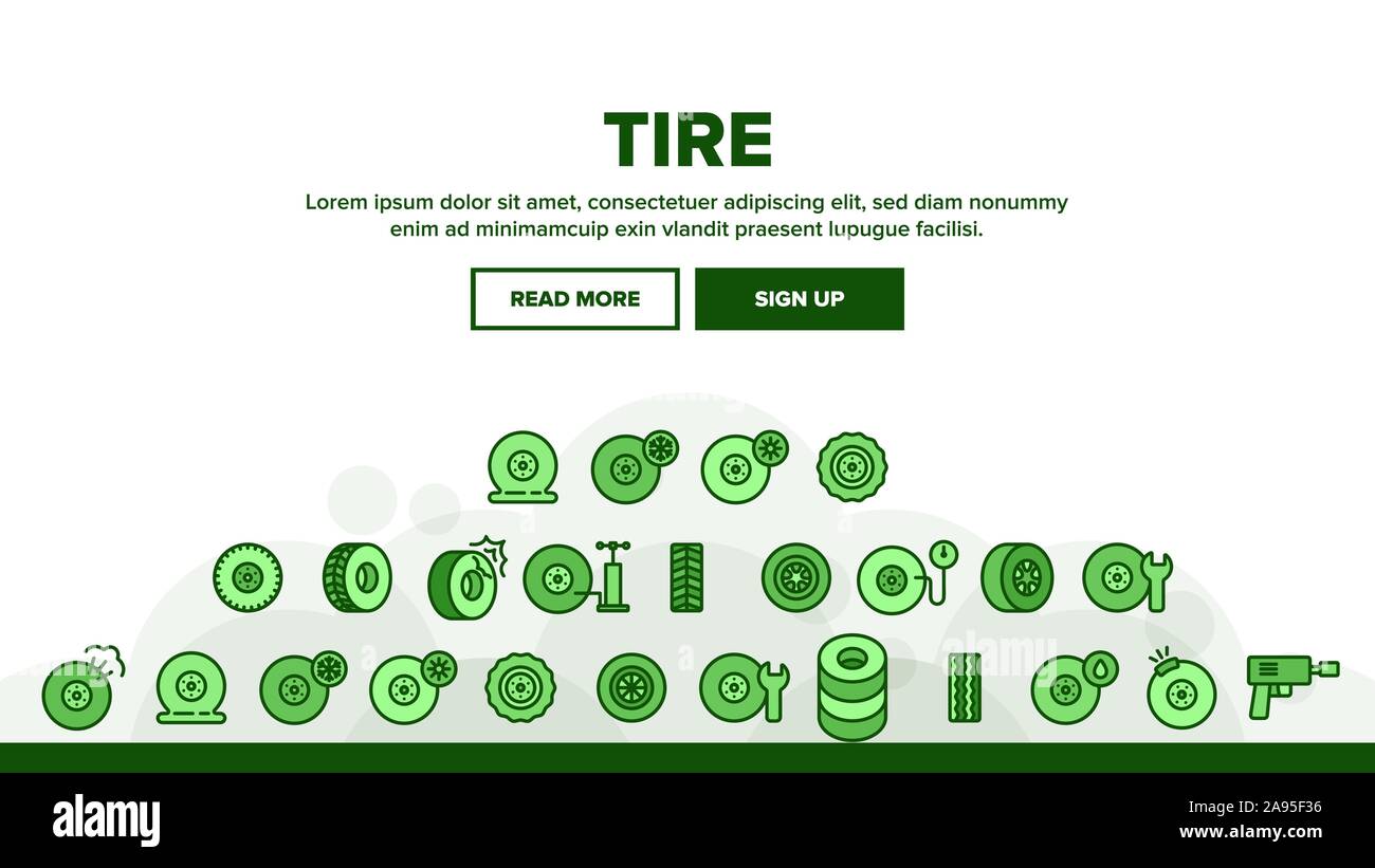 Tire Wheel Landing Header Vector Stock Vector Image & Art - Alamy