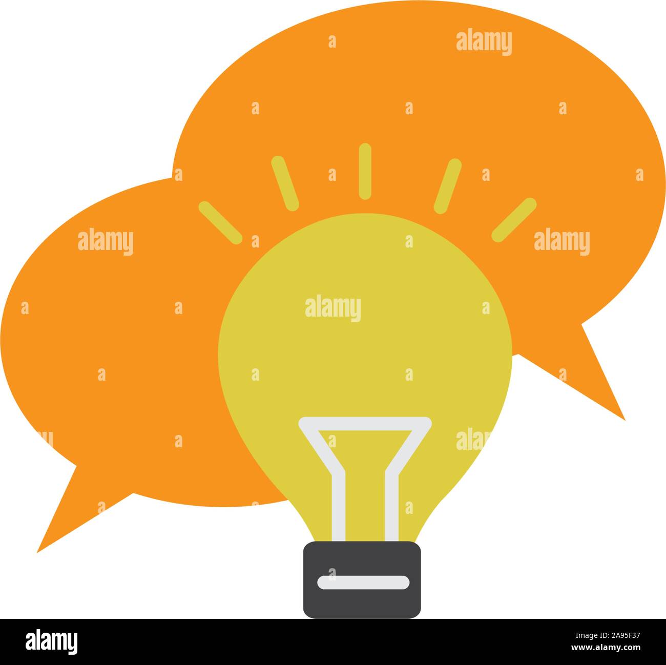 bulb message idea icon flat style illustration Stock Vector Image & Art ...