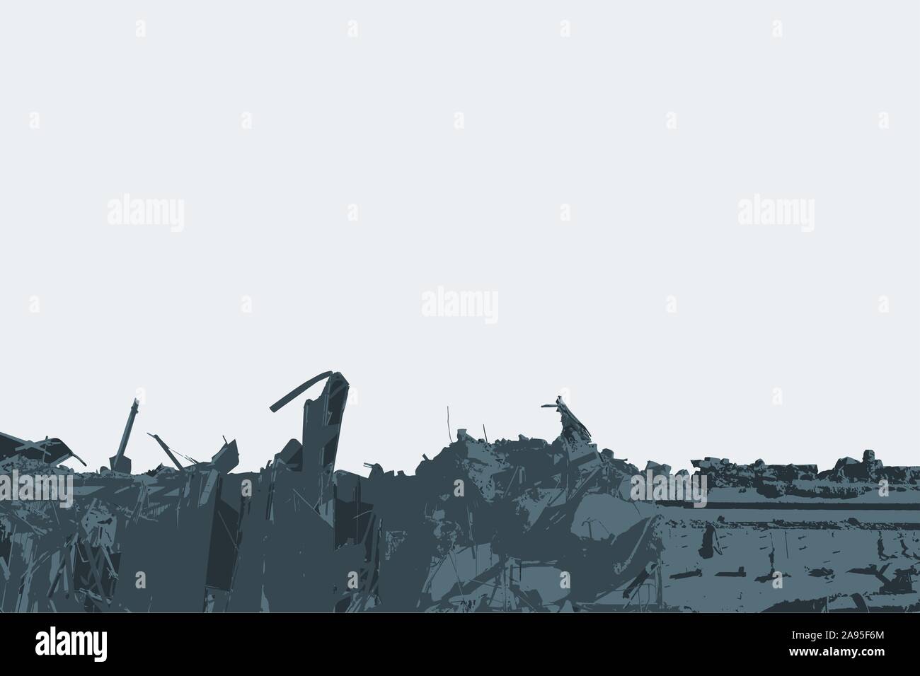 Pile of rubble from a dismantled building at a demolition site Stock ...