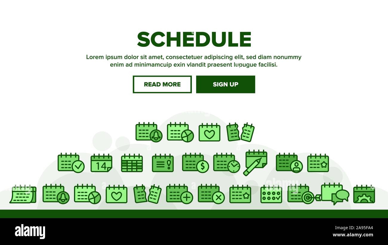 Schedule Landing Header Vector Stock Vector Image & Art - Alamy