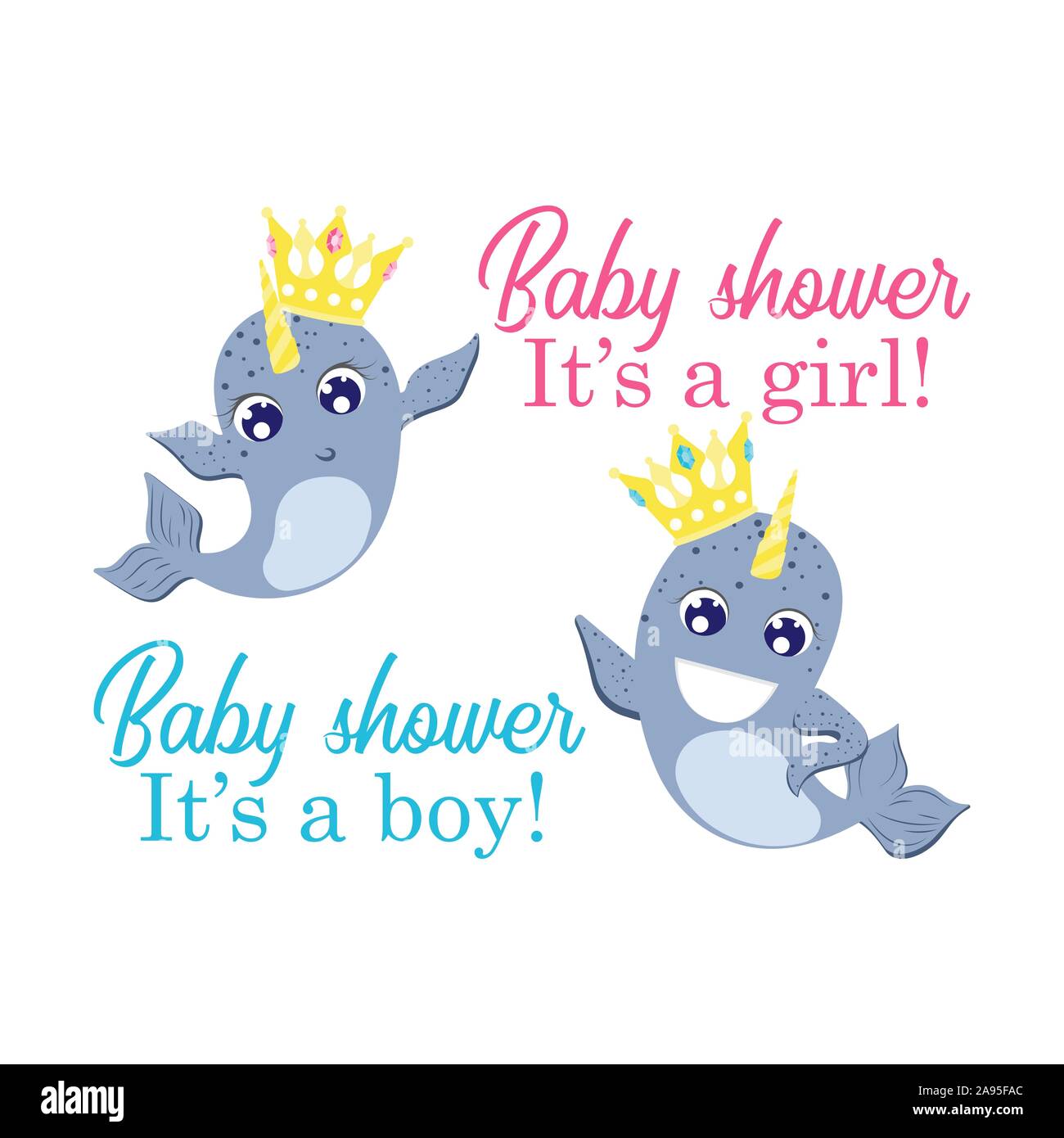 Baby Girl Whale Cartoon
