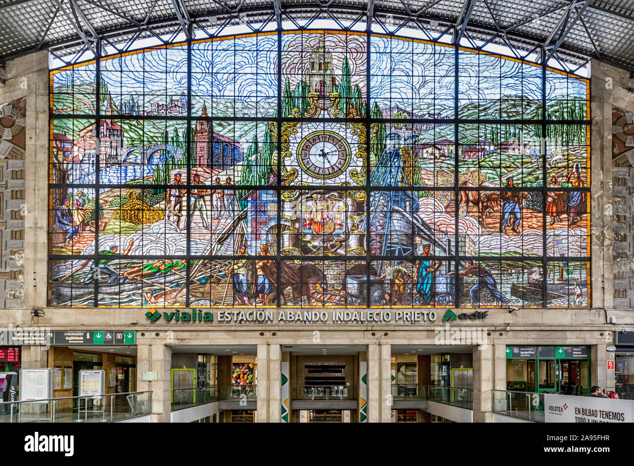 The Abando Indalecio Prieto railway station also known simply as Bilbao ...