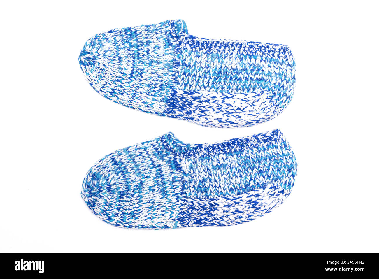 Woolen footsteps isolated on white background. Handmade knitwear Stock ...